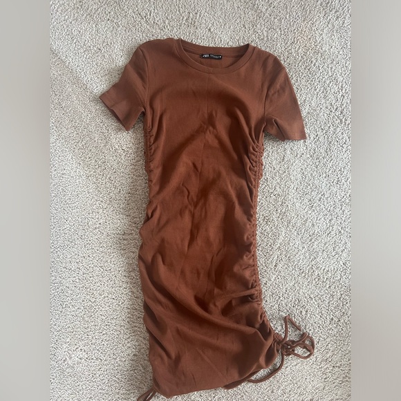 Zara | Dresses | Zara Ruched Side Tie Dress | Poshmark